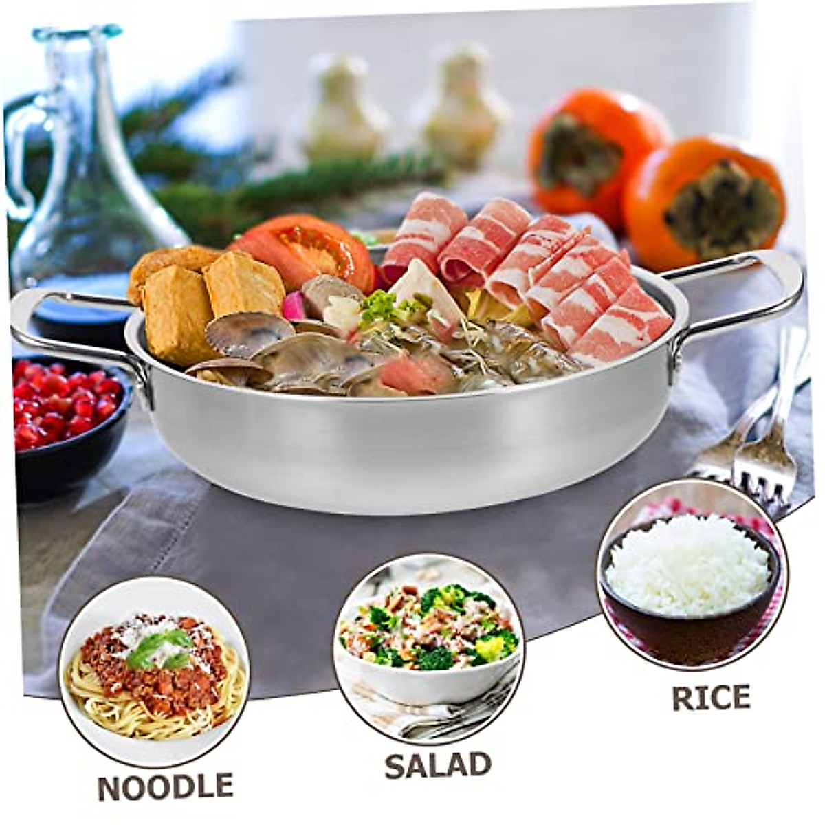 Yardenfun Cooking Pot 3pcs Stainless Steel Saucepan Stainless Steel Stock Pot Korean Pots for Cooking Stainless Steel Kitchen s Big Pots for Cooking Korean Silver Soup Pot