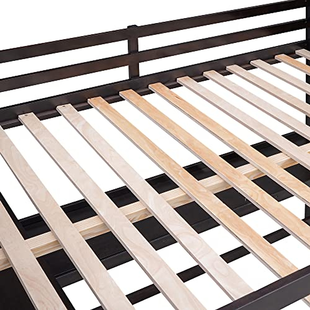 GINGVAT Full Size Loft Bed with Drawers and Desk,Wood Loft Bed with Ladder and Shelves,for Bedroom,Dorm,Apartment,Espresso