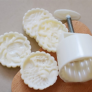 Fogun Plastic Mooncake Mold 3D Flower Fish Stamps Cookie Cutter Moulds 200g DIY Baking Accessories Mid-Autumn Festival