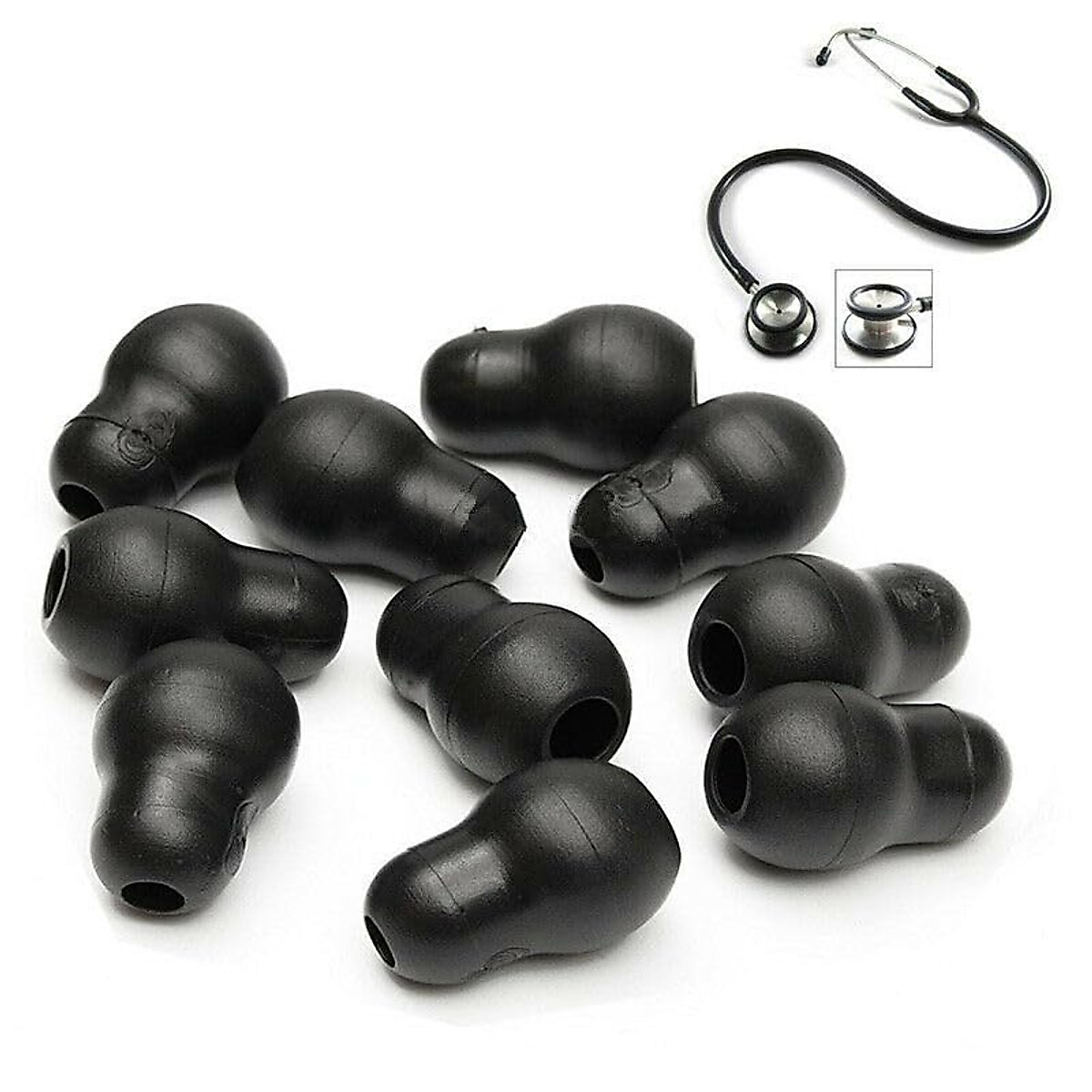 For 10Pcs For Silicone Black For Soft Eartips For Earplug Earpieces For Littmann For Stethoscope