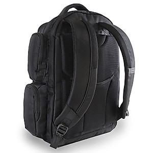 Perry Ellis Men's 9-Pocket Business Professional Laptop Backpack-P350, Black, One Size