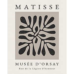 UPWOIGH Matisse Black And White Wall Art Poster Set of 3, 12x16in Unframed Real Quality Canvas Paintings for Tasteful Art Poster, Decoration in Living Room, Bathroom,Hallway Bedroom