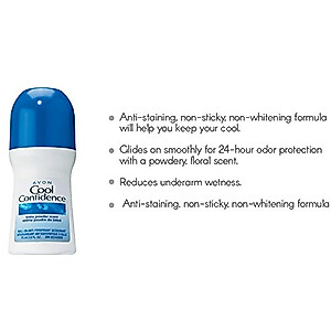 Cool Confidence Baby Powder Scent Roll-on Anti-perspirant Deodorant Bonus Size 2.6 Fl Oz by Avon