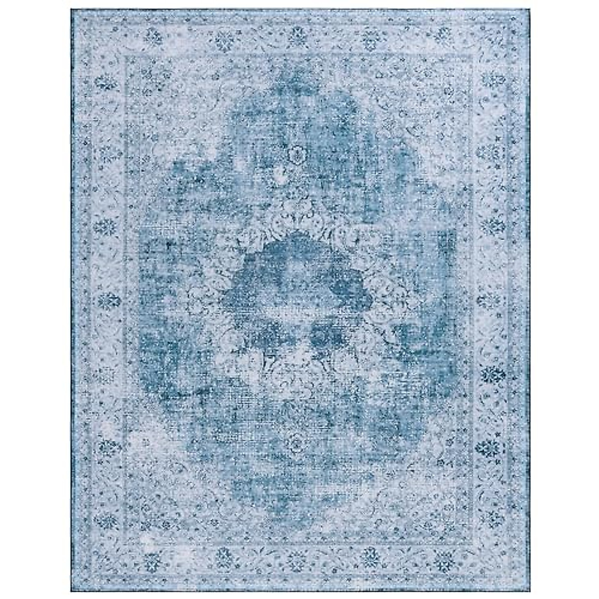 SAFAVIEH Tucson Collection Area Rug - 8' x 10', Green & Grey, Persian Design, Non-Shedding Machine Washable & Slip Resistant Ideal for High Traffic Areas in Living Room, Bedroom (TSN190Y)