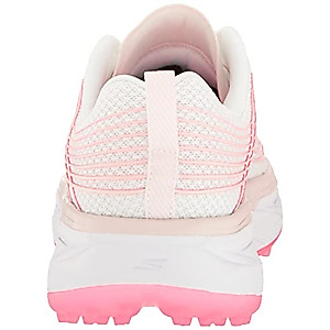 Skechers Women's Go Ultra Max Spikeless Golf Shoe Sneaker, WHT/PNK, 10