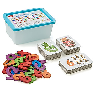 LiKee Alphabet Flash Cards Wooden Letter Puzzle ABC Sight Words Matching Games Counting Board Preschool Educational Montessori Toys for Toddlers Boys Girls 3+ Years (36 Cards& 37 Wood Pieces)