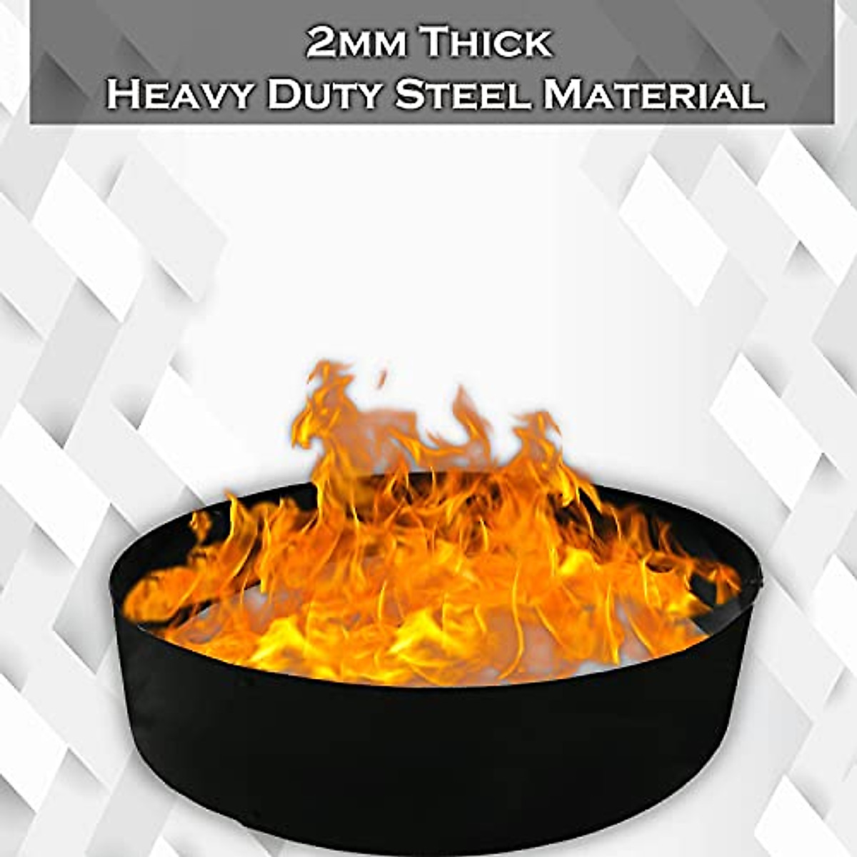 FEBTECH fire Rings for Outdoors Heavy Duty – fire Pit Ring 24 inch – Fire Pit Insert Round DIY fire Pit Liner - Above or In-Ground fire Ring for Outdoor Garden Patio Camping Bonfire