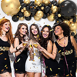 JOYYPOP 134pcs Black and Gold Balloon Garland Arch Kit Black and Gold Party Decorations for Graduation Party New Years Birthday Anniversary Party Decorations