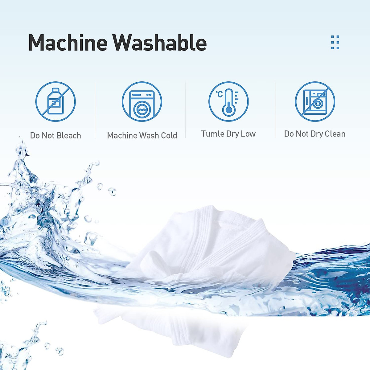 Acanva 100% Cotton Women Bathrobe Plush Soft Towel Robe with Waist Front Tie and Side Pockets for Spa Shower & Hotel, White