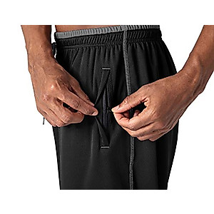 TOTNMC Men's Sweatpants Athletic Warm Up Pants Open Bottom Pants 2 Zipper Pockets Black/Gray