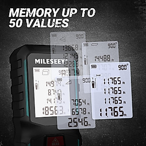 MiLESEEY G2 Laser Measurement Tool 330FT (Ft/in/M/Ft+in) with Angle Sensor, Laser Measuring Tool with Pocket Clip, Distance Area Volume Measure and Pythagoras, ±1/16 in Accuracy