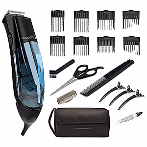Remington HKVAC2000A Vacuum Haircut Kit, Beard Trimmer, Hair Clippers for Men (18 pieces)