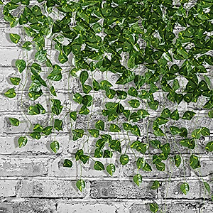 Yatim 78-Ft 12 Pack Silk Artificial Ivy Vines Leaf Garland Plants Hanging Wedding Garland Fake Foliage Flowers Home Kitchen Garden Office Wedding Wall Decor