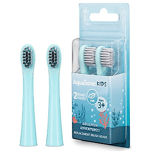 AquaSonic Kids Brush Head Replacement 2-Pack for Aquarium Adventures Sonic Electric Toothbrush for Ages 3 and Up