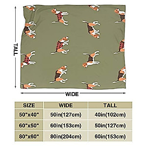 Beagle Buffalo Plaid Ultra Soft Flannel Fleece All Season Light Weight Living Room/Bedroom Warm Blanket