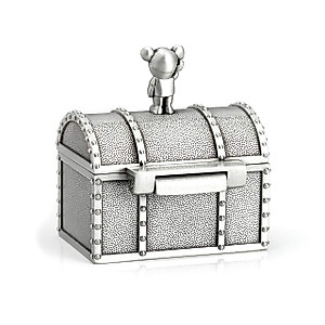 Mogoko Baby Tooth Treasure Chest Box, Silver Tooth Holder and Curl Organizer Set, Cute Teeth Fairy Keepsake Box for Child Kids