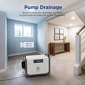 113 pint Crawl Space Dehumidifier with Pump for Basement,Commercial Dehumidifiers with Drain Hose, Industrial Dehumidifier for Large Space,Whole House