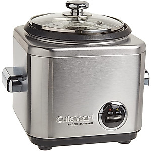 Cuisinart Deep Fryer, 1.1 Quart & CRC-400 4 Cup Rice Cooker, Stainless Steel Exterior