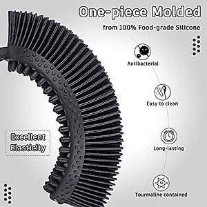 FREATECH Silicone Body Scrubber and Shampoo Brush Set, Black