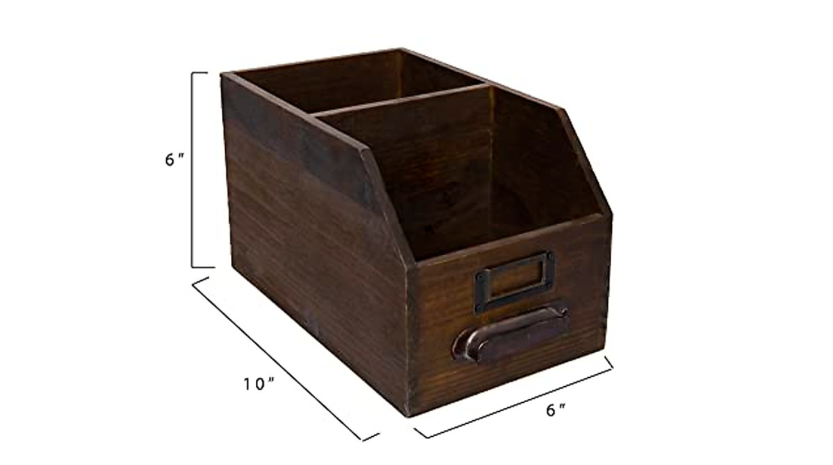 Vintage Wood Filing Box by Creative Co-Op