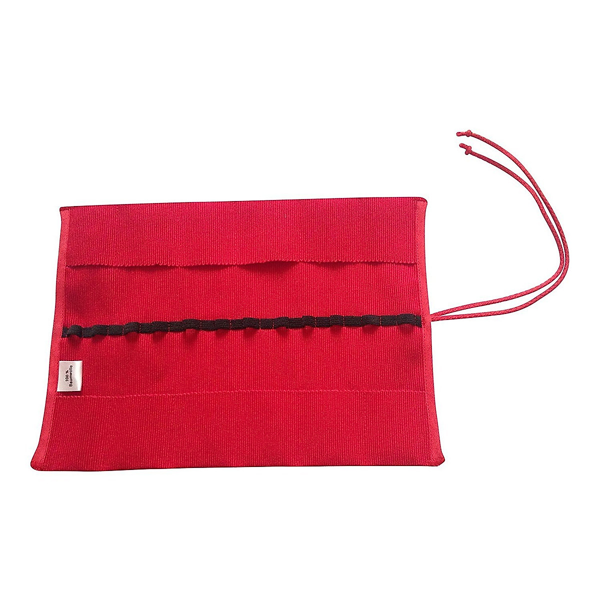 Natural Cotton Waldorf Crayon Roll - A holder for Stockmar and other Crayons (Red)