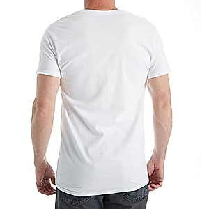 Fruit of the Loom Men's Eversoft Cotton Stay Tucked V-Neck T-Shirt, Regular-White-6 Pack, XX-Large