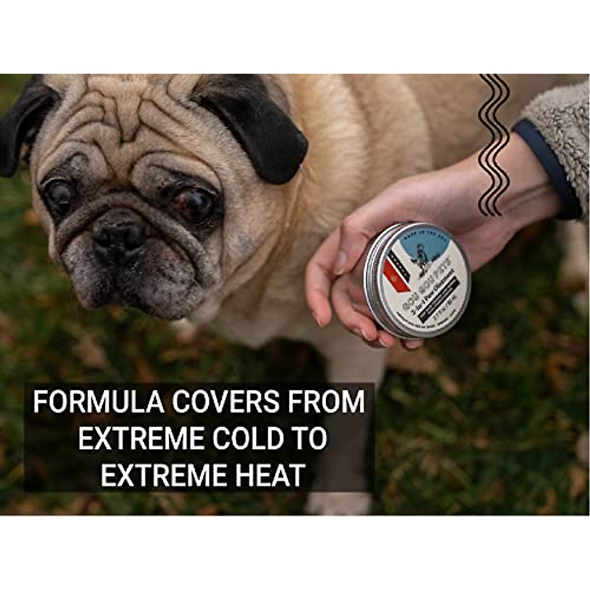 Gou Gou Pets 3-in-1 Paw Ointment Holistic Natural Derived Herbalfor Dogs, Cats, Horses: Conditioning & Moisturizing for Extreme Heat & Cold Causing Frozen & Burned Paws - Made in USA - 1 oz