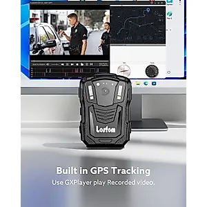 Losfom WD7 2K Body Camera, GPS 128G Body Worn Camera, Built-in 4600MAH Battery for 16H Recording, 1440P Body Mounted Camera，IP67 Waterproof Cam, Wearable Camera for Outdoor,Sport, Home