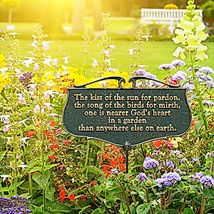 Whitehall Products "The Kiss of The Sun..." Garden Poem Sign, Green/Gold