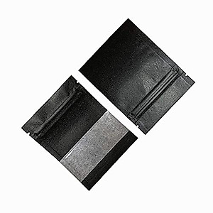 100 Pack Black Kraft Paper Resealable Bags with Clear Window Heat Seal Airtight Pouch for Zip Food Storage Lock Coffee Snack Packaging 3.5x5.1 inch (Inner Size 3.1x3.9 inch)