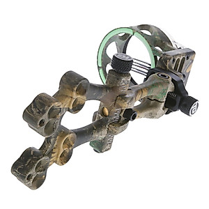 TRUGLO VEROS 5-Pin Durable Ultra-Bright Lightweight Micro-Adjustable Archery Hunting Bow Sight with Decreasing Diameter Pins Design & Large Circular Field of View, Real-Tree Camo