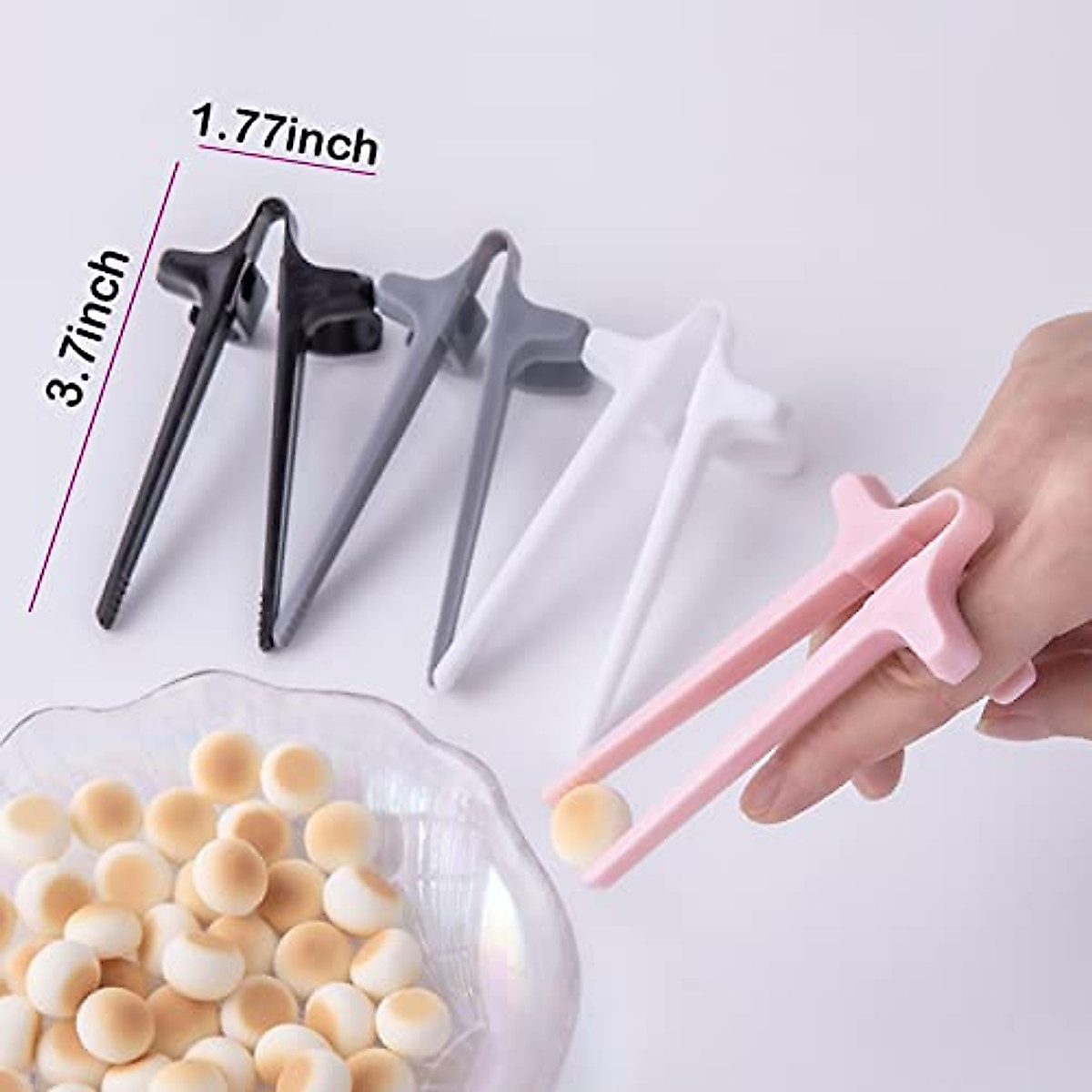 4pcs Gamer Finger Chopsticks, Snack Clips, Gaming Finger Sleeves, Game Controllers, Gaming Accessories, Mobile Phone Accessories, Finger Pliers, Gaming Gifts（Multi-color ） (3.7inch), Multicolor