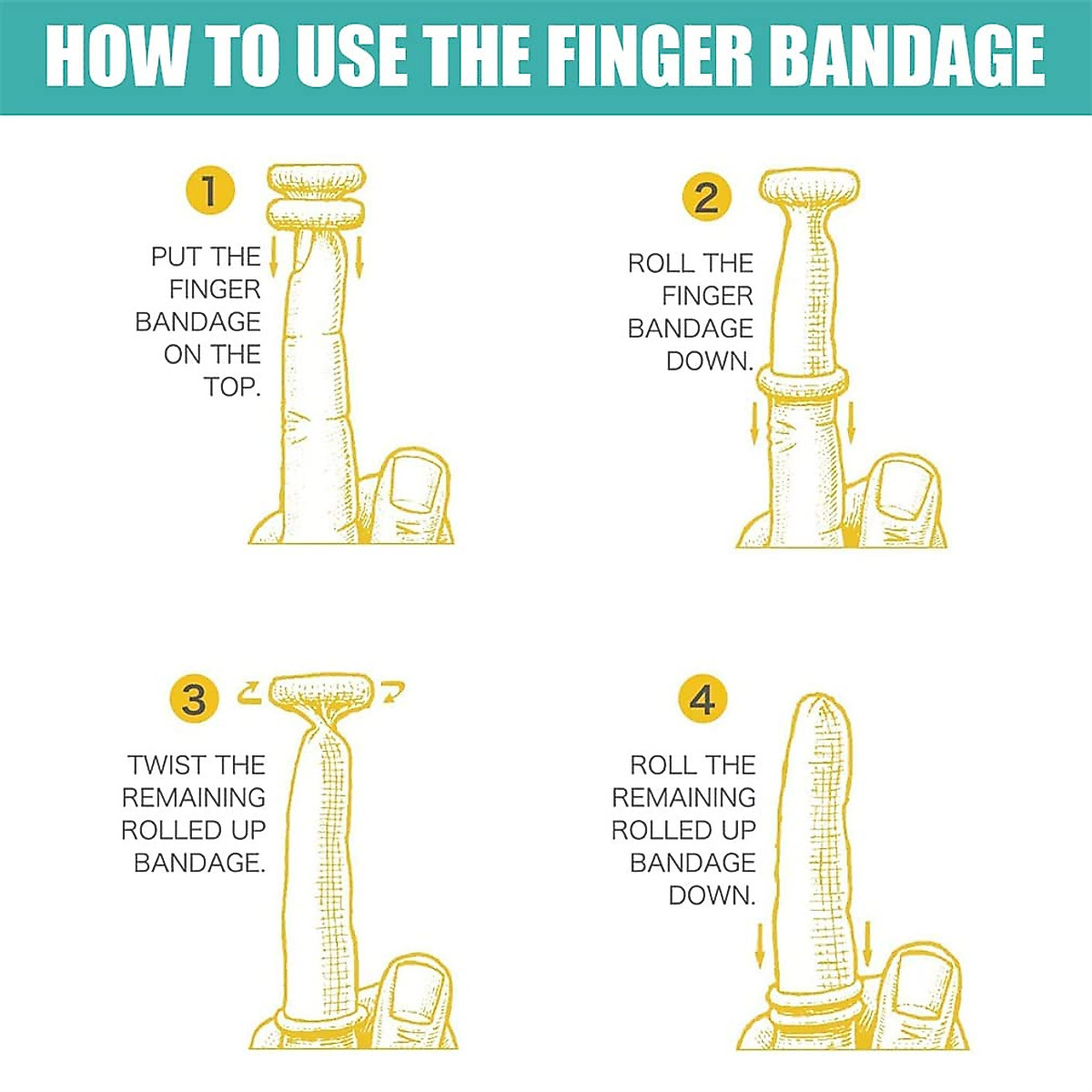 Finger Bandage 20 PCS Finger Cots Finger Protector First Aid Tubular Bandages Finger Sleeves for Finger Sprains Swelling