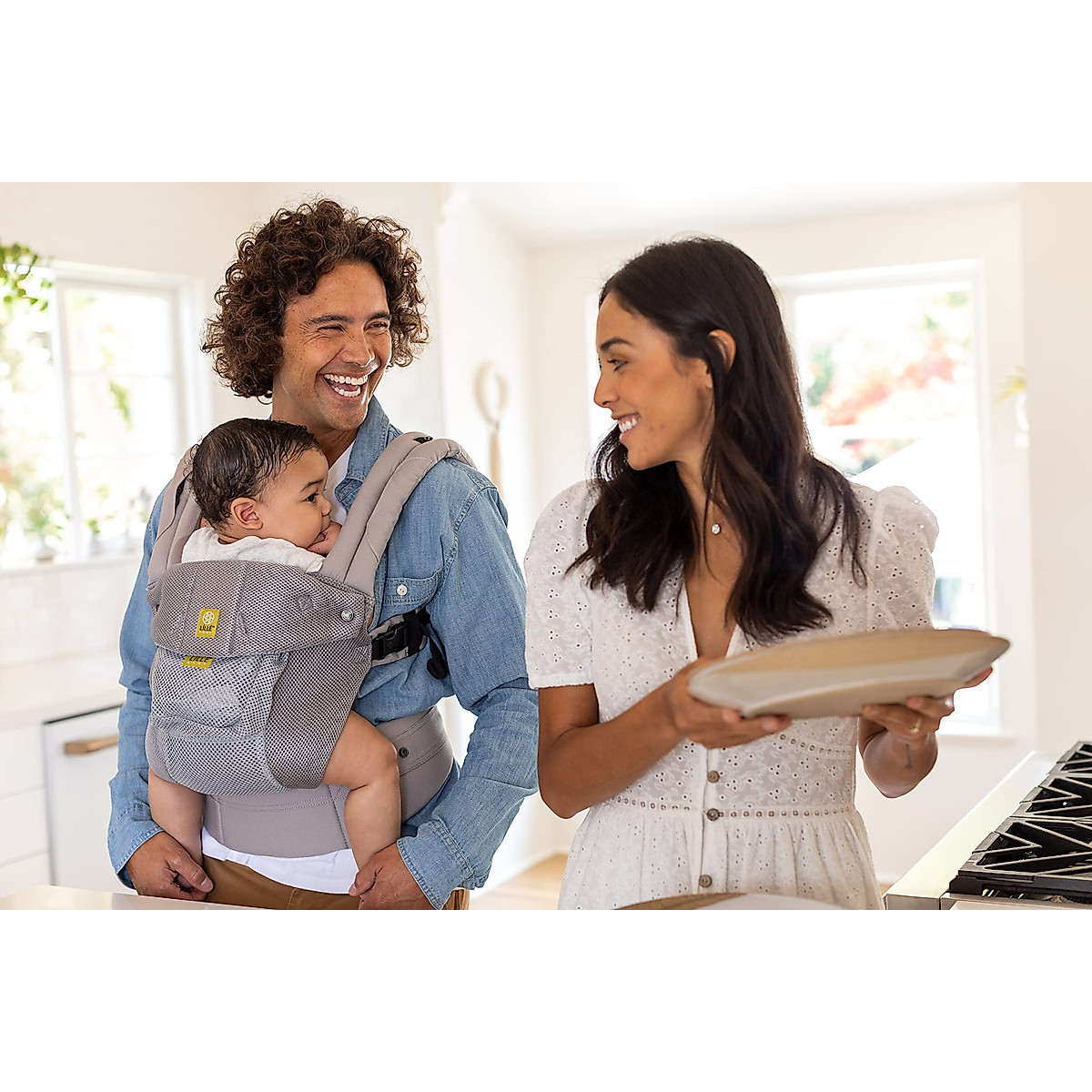 LÍLLÉbaby Complete Airflow Ergonomic 6-in-1 Baby Carrier Newborn to Toddler - with Lumbar Support - for Children 7-45 Pounds - 360 Degree Baby Wearing - Inward and Outward Facing - Silver