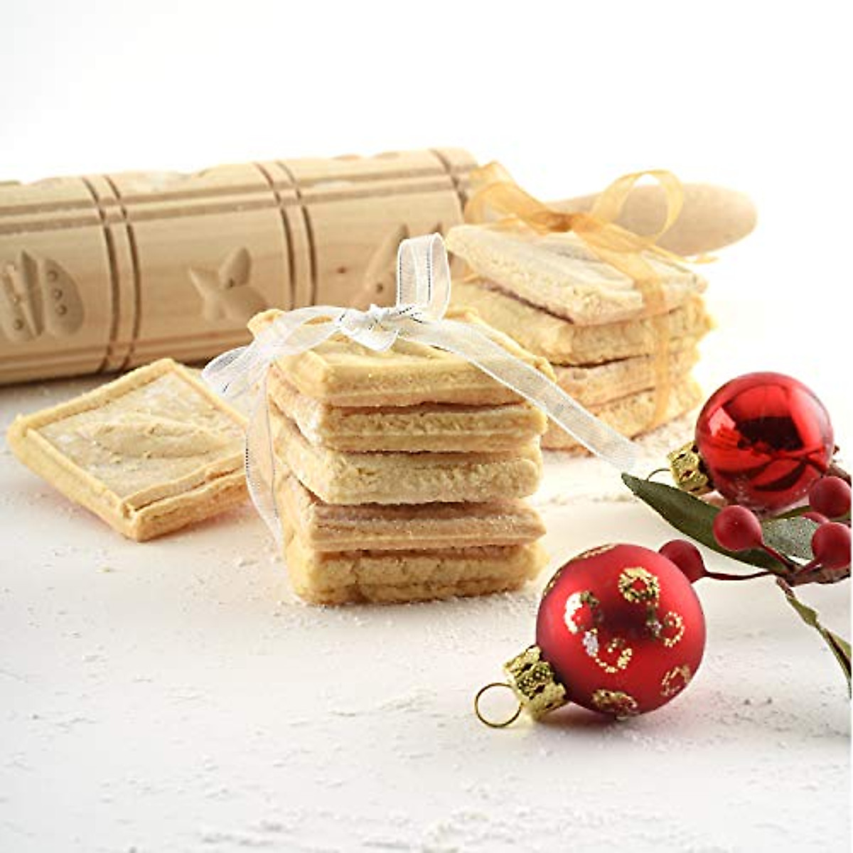 Norpro Springerle Wooden Rolling Pin, 10", Light Brown