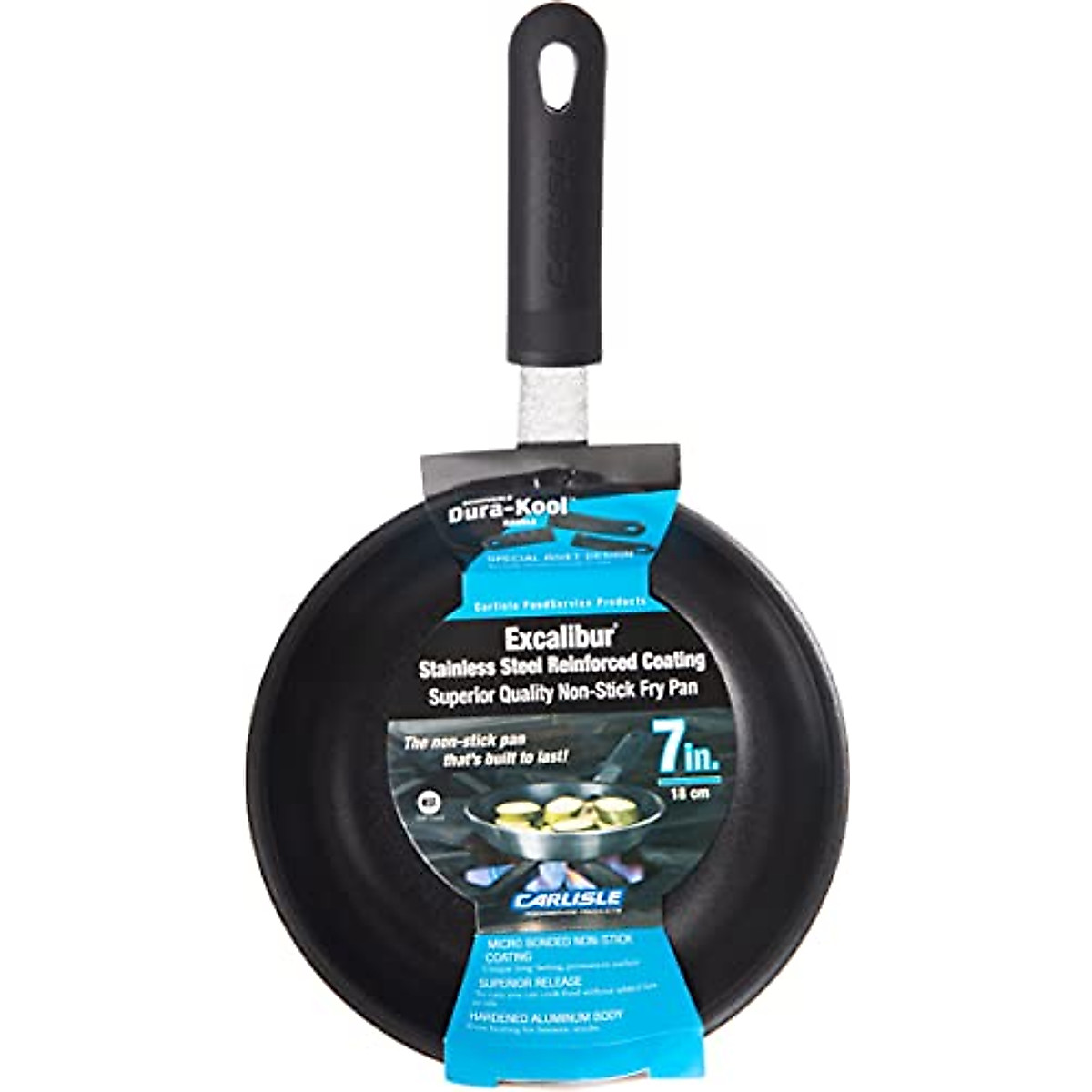 Carlisle FoodService Products 60907XRS Scratch-Resistant Aluminum Non-Stick Fry Pan With Removable Silicone Sleeve, 7