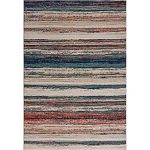 Bloom Rugs Modern Cream Multicolor Area Rug - Abstract Contemporary 8x10 Rug for Living Room, Bedroom and Kitchen (7'10" x 10')