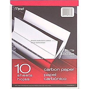 Mead 40112 - Carbon Paper Tablet - 8.5" x 11" (10 Sheets), Black