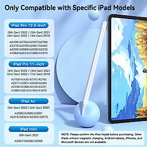 Hastraith Wireless Charging Stylus Pen for iPad, Smart iPad Pencil 2nd Generation with Palm Rejection Tilt Function for Apple iPad Pro 12.9 Inch 3/4/5/6, Pro 11 Inch 1/2/3/4, Air 4/5, Mini 6th Gen