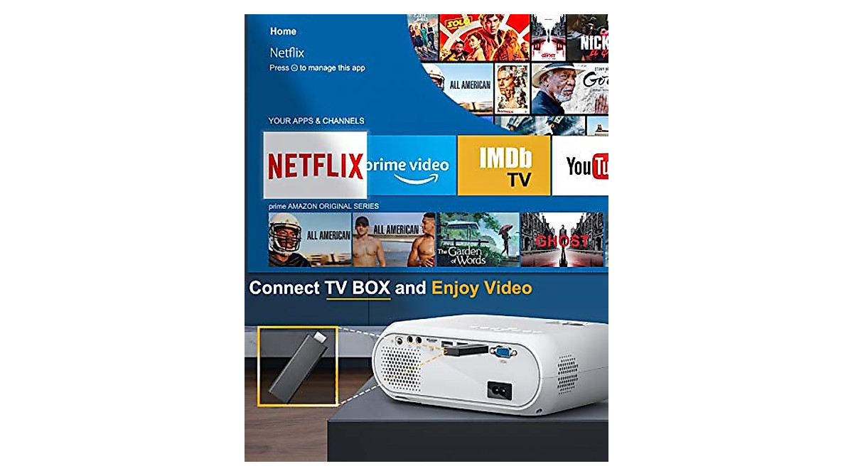 ELEPHAS Mini Projector: 1080P WiFi with Screen