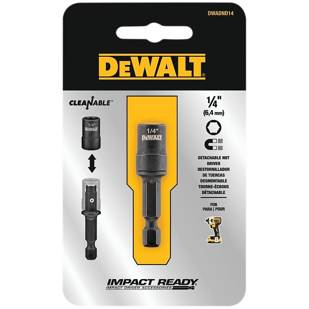 DEWALT Nut Driver, Detachable, 1/4-Inch (DWADND14)