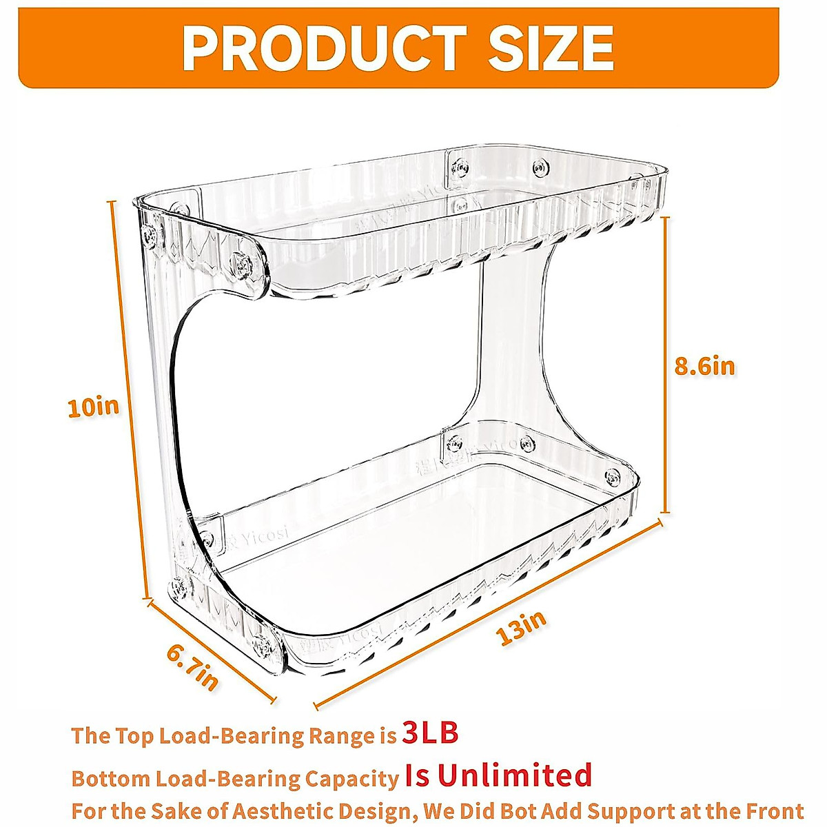 Cq acrylic Clear Bathroom Organizers and Storage,2 Tier Makeup Organizer Countertop for Vanity,Plastic Skincare Cologne Perfume and Skin Care Organizer Shelves,Pack of 1