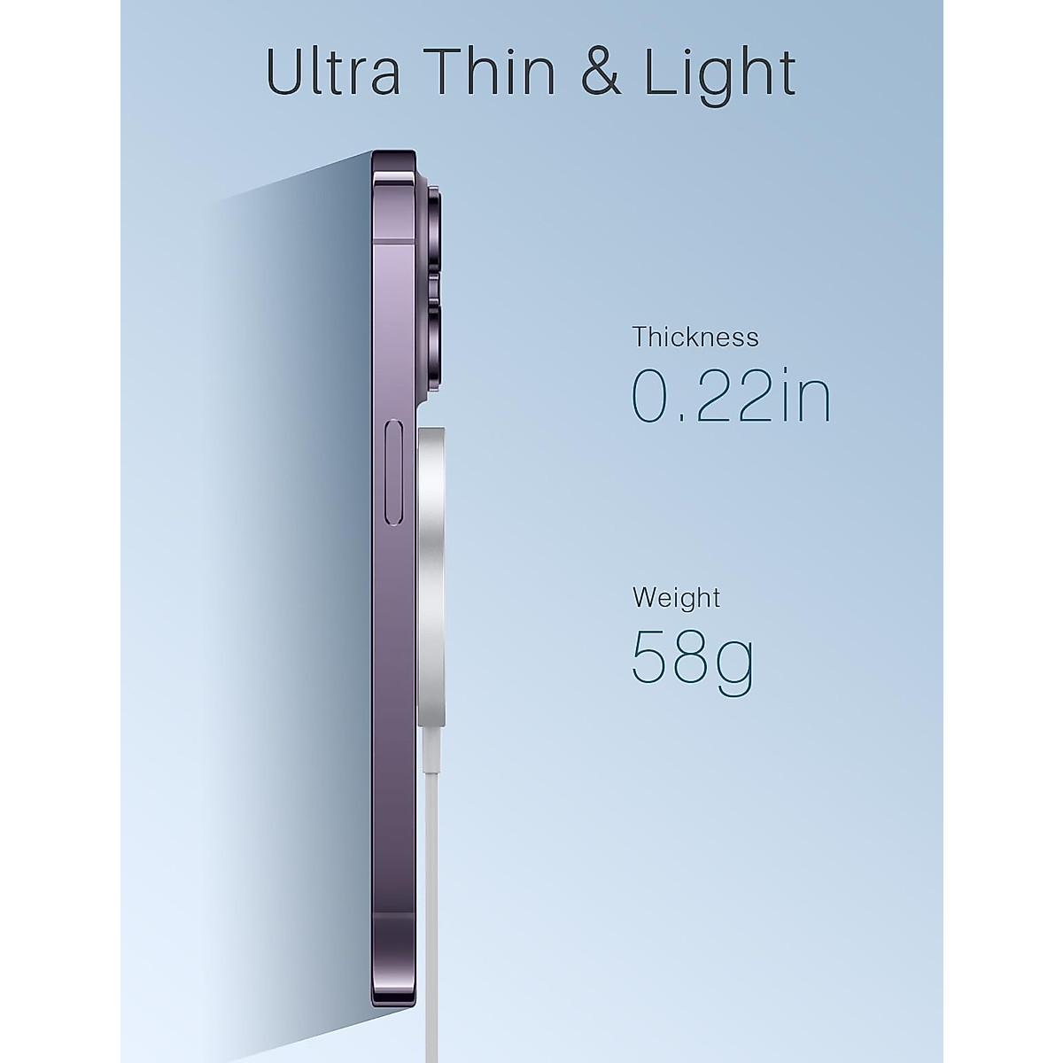 YLLZI Magnetic Wireless Charger for iPhone 15 14 13 12 Pro Max Plus Mini,for Airpods 3/2/Pro,Fast Charging Pad,Silver