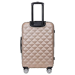 Kenneth Cole REACTION Diamond Tower Collection Lightweight Hardside Expandable 8-Wheel Spinner Travel Luggage, Rose Champagne, 24-Inch Checked