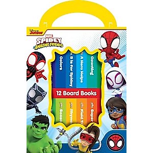 Marvel Spidey and his Amazing Friends - My First Library 12 Board Book Set - First Words, Alphabet, Numbers, and More Baby Books - PI Kids