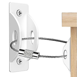 Cadriy Furniture Anchors (8 Packs) Furniture Straps for Baby Proofing, Secure 450lbs Furniture to Wall Prevent Falling, Anti Tip Earthquake Metal Straps for Child and Pet Safety, White