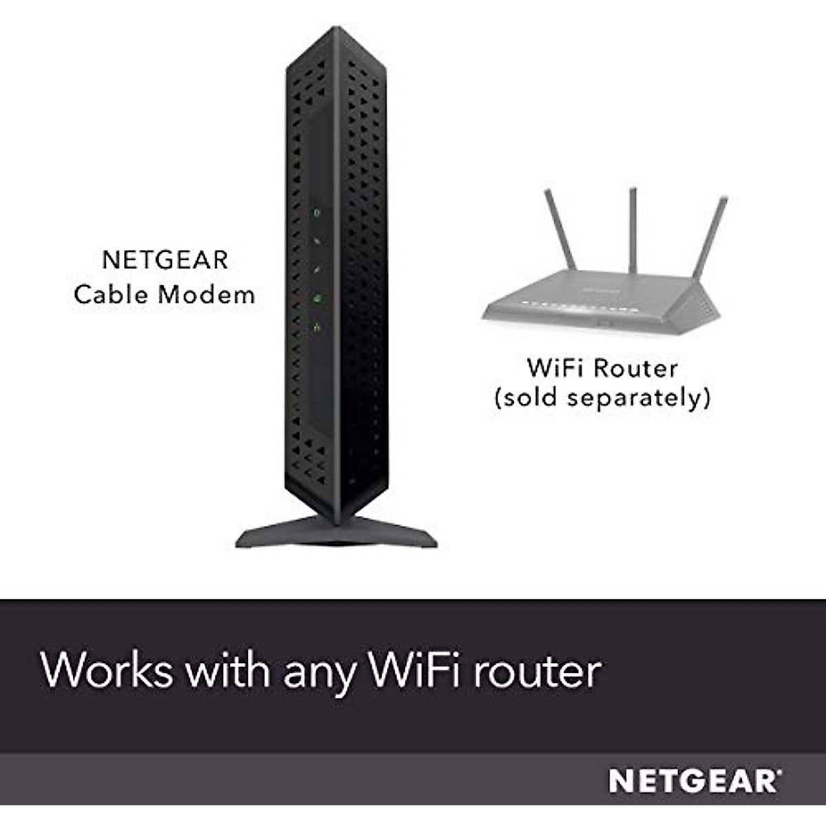 NETGEAR Cable Modem CM600 - Compatible with Cable Providers Including Xfinity by Comcast, Spectrum, Cox | for Cable Plans Up to 400 Mbps | DOCSIS 3.0 | 24x8