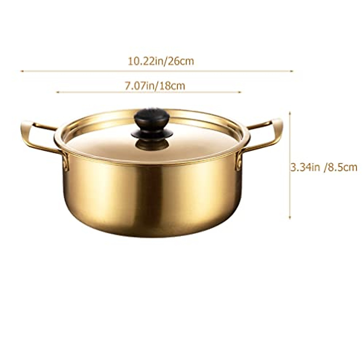Luxshiny Pots Stainless Steel Gold Pot, Ramen Noodle Pot Korean Ramen Cooking Pot for Noodle Kitchen (18cm) Sauce Pan Sauce Pan Sauce Pan Sauce Pan Sauce Pan Sauce Pan Sauce Pan