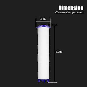 Vortex Shower Head PP-Cotton Filter Cartridge 3.7in Set of 12 Replacement Filter Cartridge for Detachable Propeller Hydro Shower Jet Sets