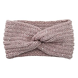 Knitted Sequin Cross Hair Band Warm Sports Headband Ear Protection Head Cover Face Wash Wool Hair Band Braided Headband 1Pcs (Color : 8)